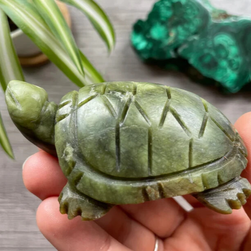 2025HOT Turtle Jade Crystal Carving 8cm Handcrafted Healing Stone ...