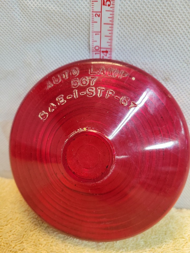 Q-Vintage Auto Lamp 567 SAE-1-STP-67 Red Tail Light Marker Lens 4 1/4 ...