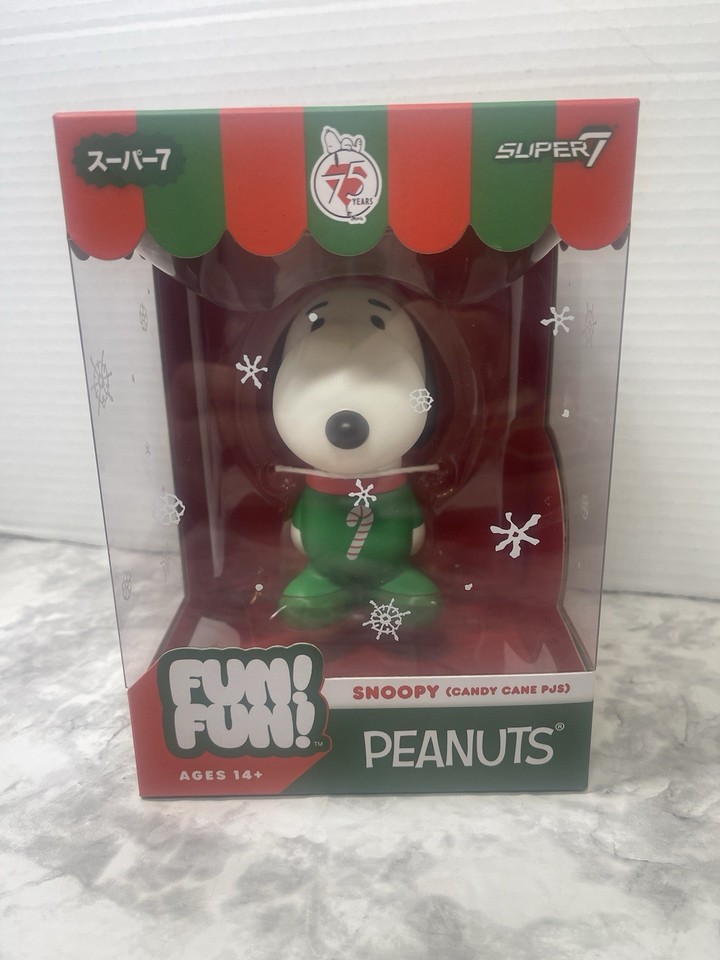 New Super7 Fun! Fun! Holiday Peanuts 75 Years Snoopy Candy Cane PJs ...
