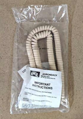 *NEW* Adirondack Wire & Cable 360252 12' Handset Coiled Cord (Beige) | eBay
