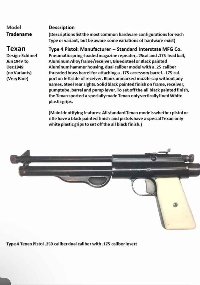 Texan CO2 Apache-style Pellet pistol 1949 Very Rare .250 Caliber | eBay