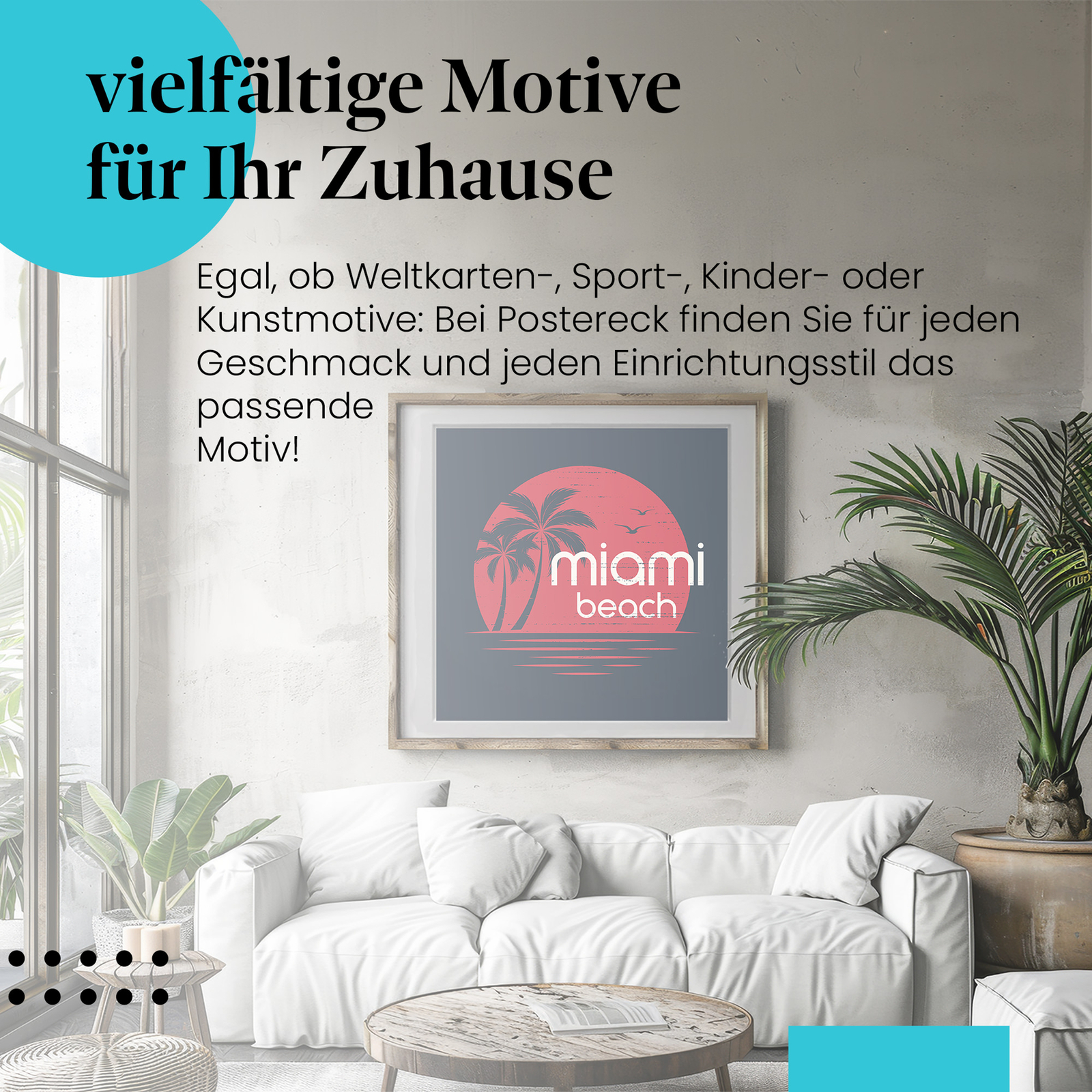 Postereck 2279 Poster Leinwand Miami Beach Plakat, Florida Palmen ...