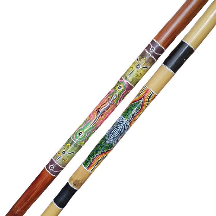 Handcrafted Bamboo Didgeridoo Instrument with Hand Painted Dot Designs ...