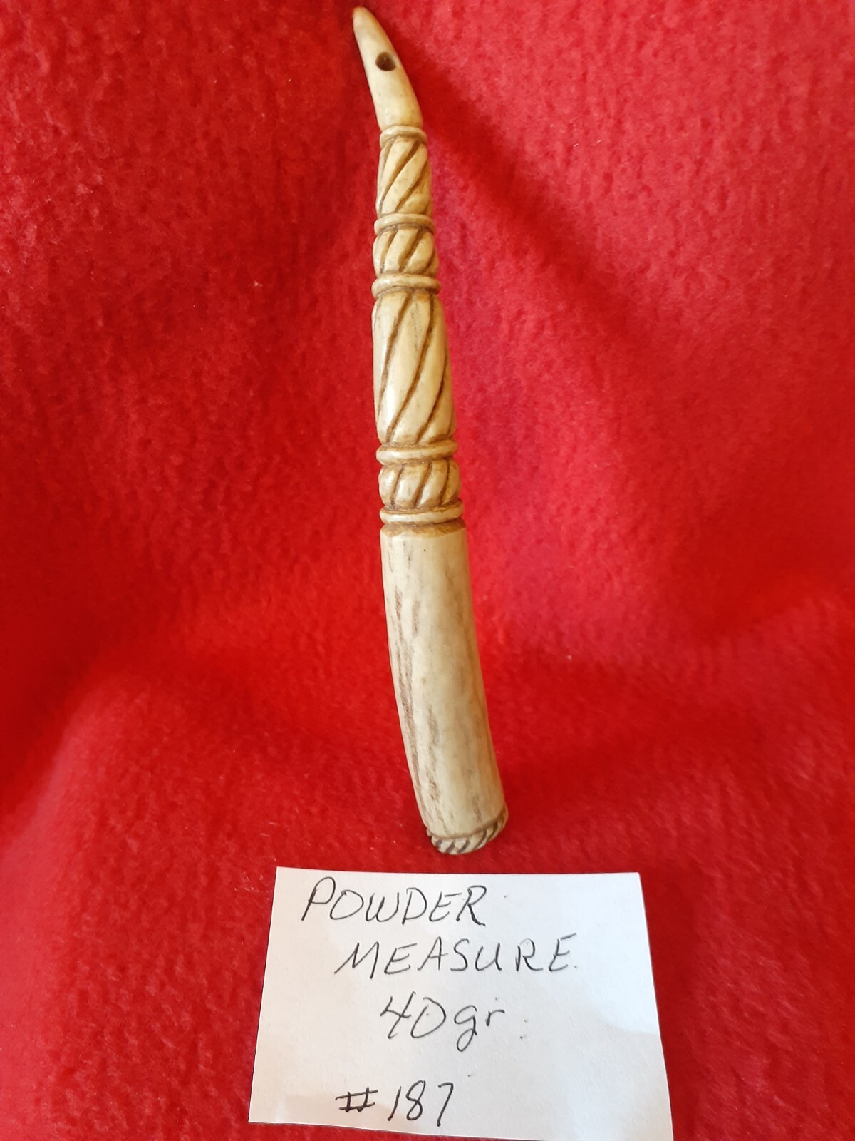 black powder measure, Mountain man, muzzleloader, hand carved deer horn ...