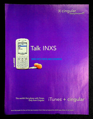Cingular Motorola Cell Phone + Itunes 2005 Trade Print Magazine Ad ...