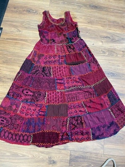 Patchwork Maxi Dress Women Hand Embroidered Boho Hippie Sleeveless One ...