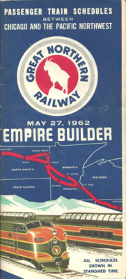 Great Northern Railway public timetable 5/27/62 [2082] Buy 4+ save 25% ...