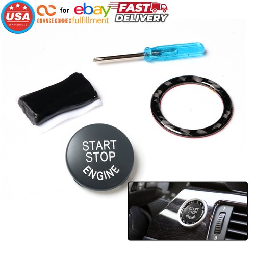 For 09-12 BMW 3 Series E90 Carbon Fiber Engine Start Stop Button Ring Trim Fit | eBay