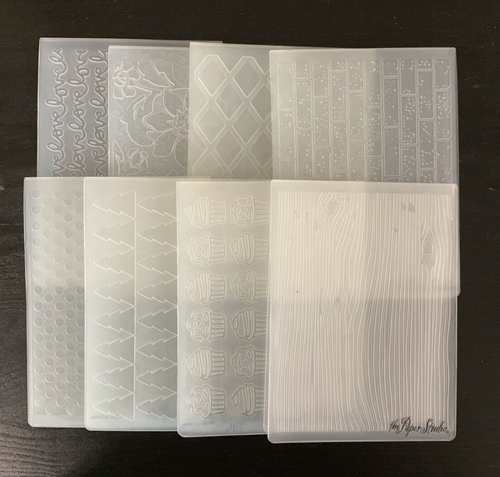 8 The Paper Studio Embossing Folders - Wood Brick Love Flowers Trellis ...