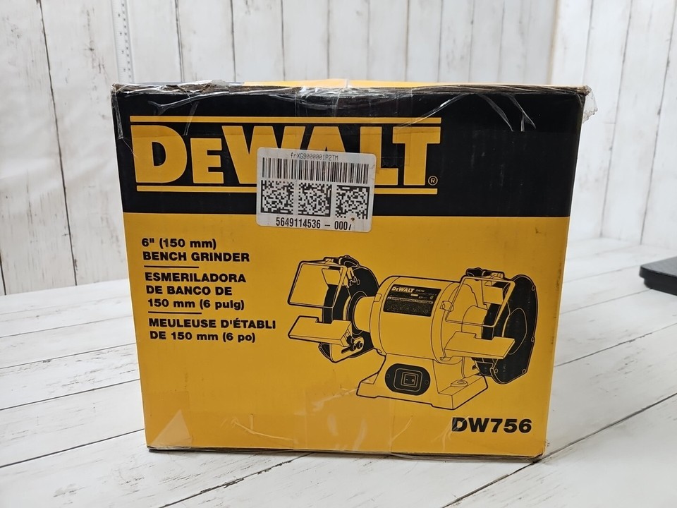 DeWalt DW756 6" (150mm) Powerful 5/8HP 3450 RPM Heavy-Duty Corded Bench ...