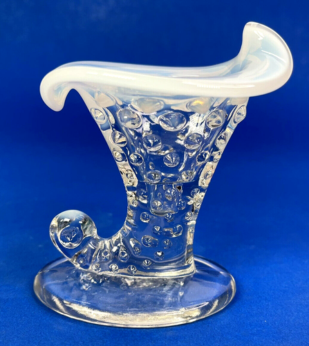 Vintage Fenton Hobnail Opalescent Cornucopia Horn of Plenty Vase 3 5/8 ...