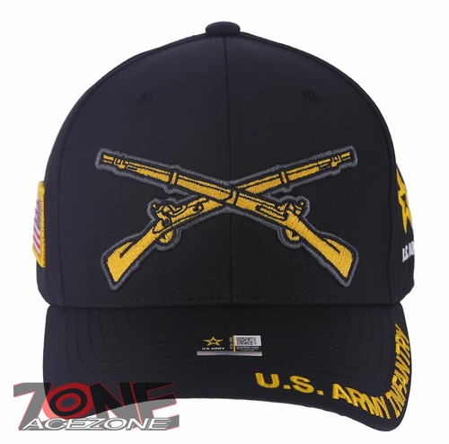 NEW! US ARMY INFANTRY CROSSED RIFLES FLAG USA BALL CAP HAT BLACK | eBay