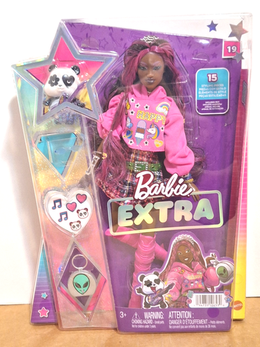 BARBIE EXTRA #19 DOLL-MATTEL 2022-WILD AND FUNKY-GREAT FACE AND OUTFIT ...