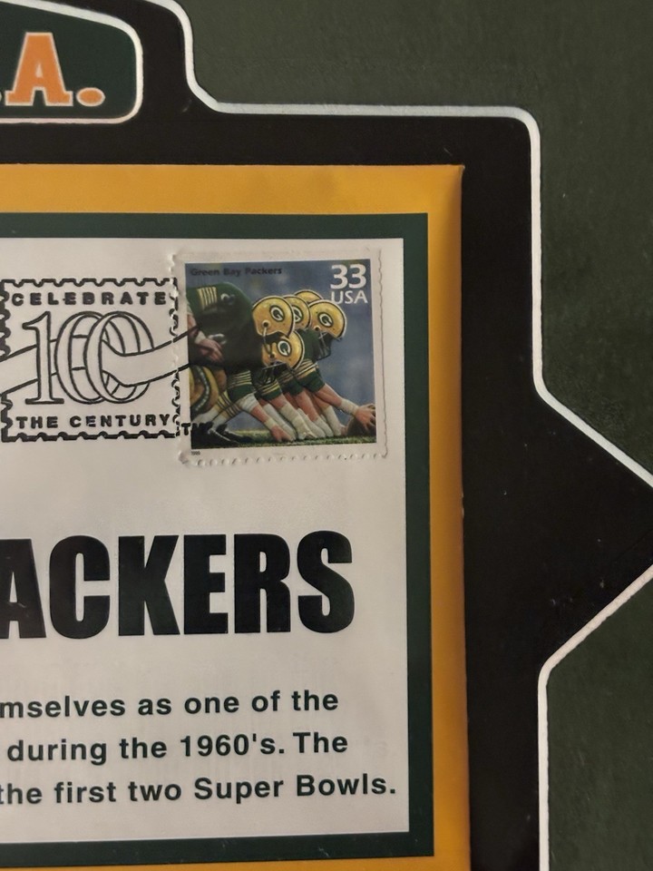 Green Bay Packers 1960's Envelope & First Day of Issue Stamp Sept 17 ...