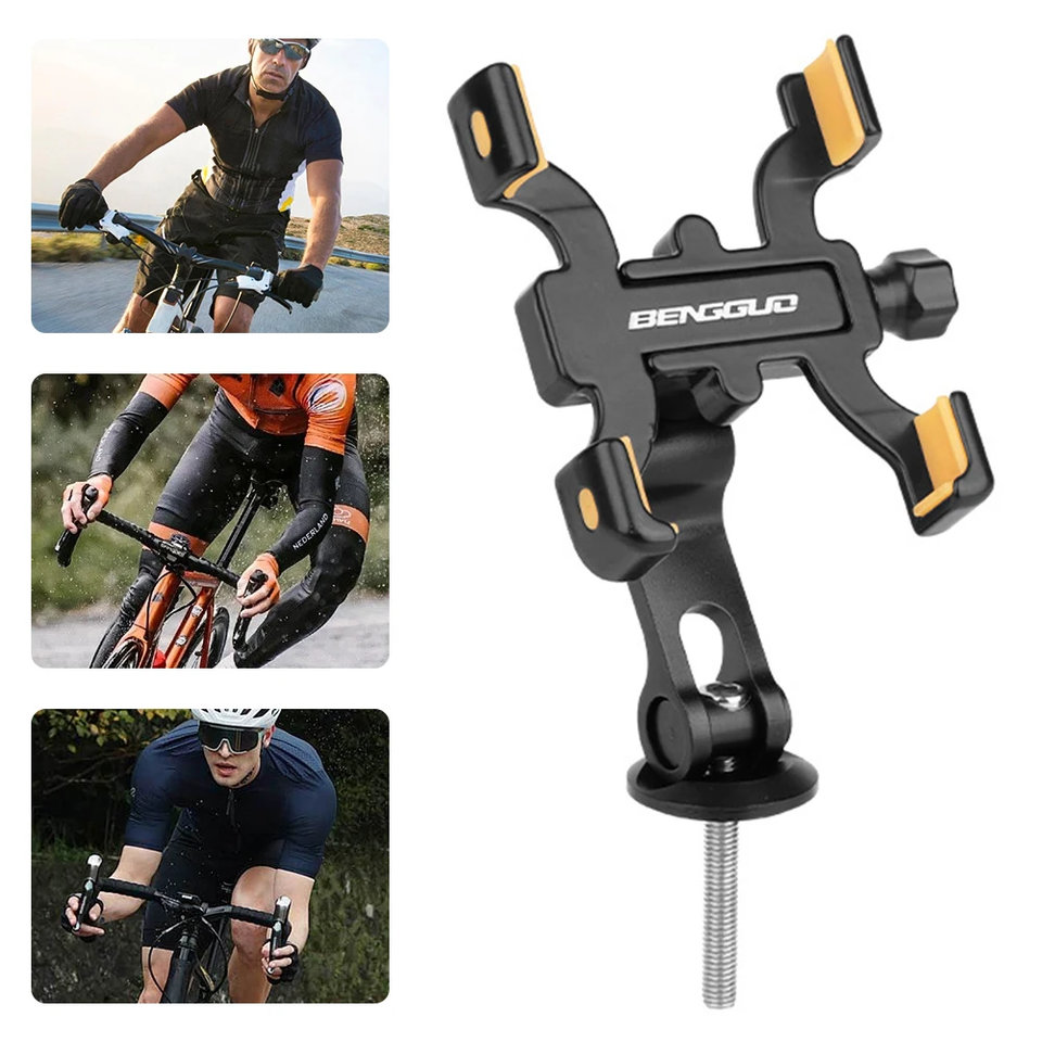 Bike Phone Mount Holder Aluminium Alloy Bike Phone Stand 360° Rotation ...