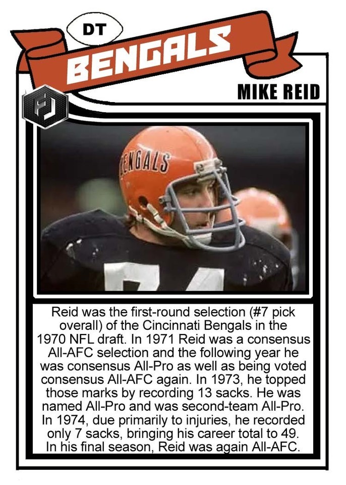 ACEO MIKE REID CINCINNATI BENGALS CUSTOM HAND MADE ART CARD | eBay