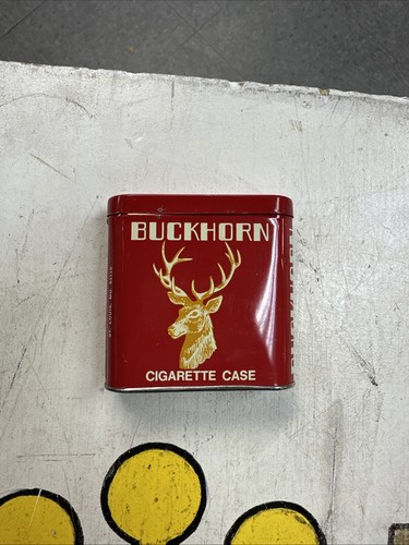 BUCKHORN Vintage Mini Cigarette Case Pocket Tobacco Tin Hinged Lid USA ...