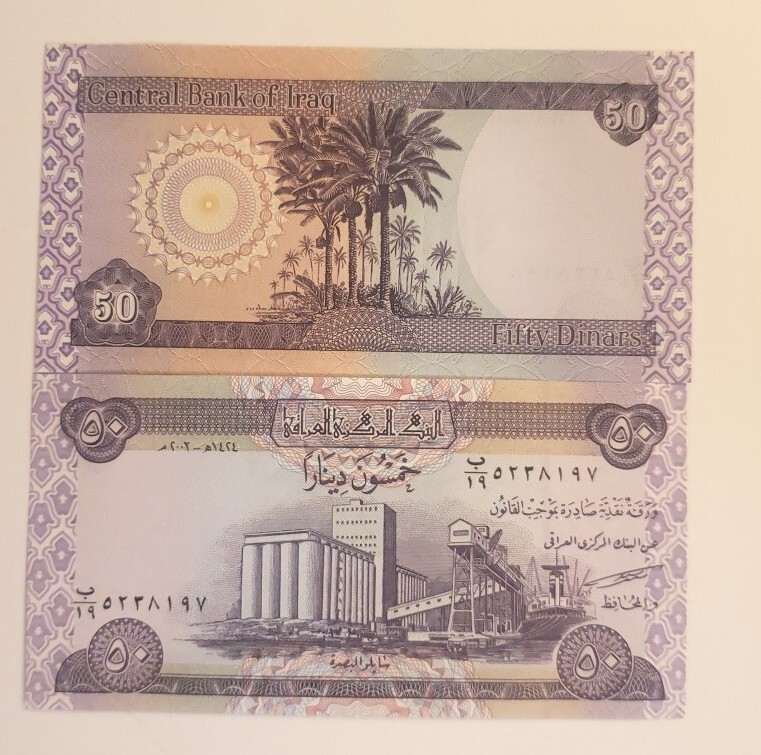100Pcs IRAQI IRAQ 50 dinar DOLLARS BANKNOTE CURRENCY UNC 2003 Pristine ...