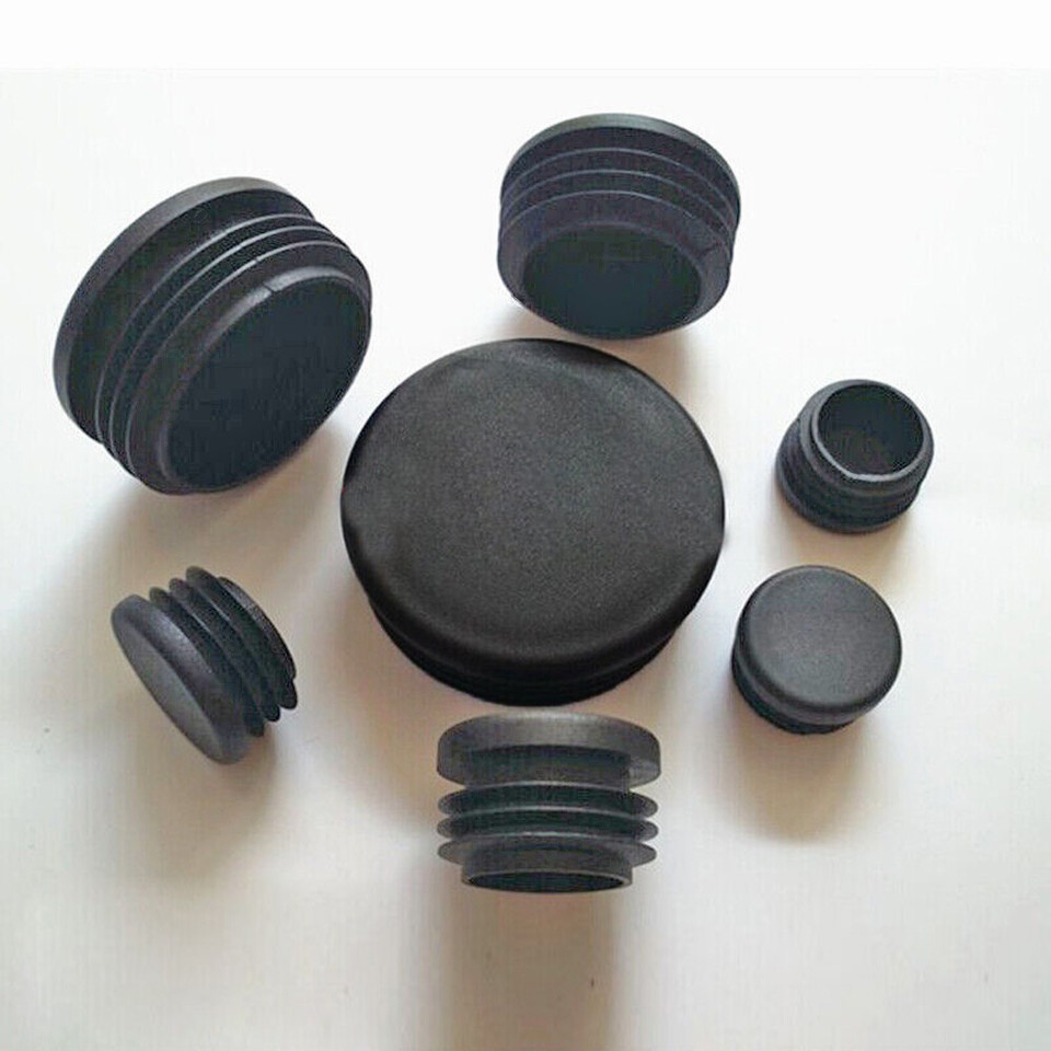 Round Plastic Tube End Caps Insert Bungs Blanking Plugs Stoppers Chair ...
