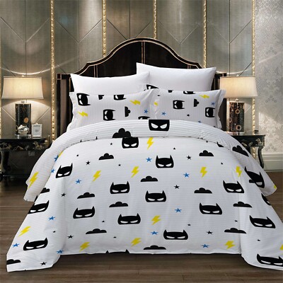 Batman Duvet Quilt Cover Bedding Set with Pillow Cases Single Double ...