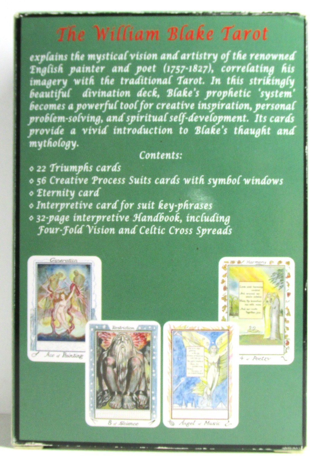 William Blake Tarot Card and 32 pg Booklet * Ed Buryn * 80 Full Color ...
