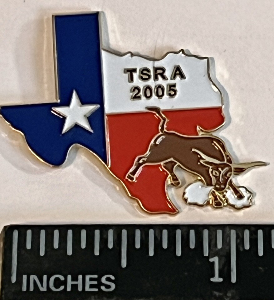 Texas State Rifle Association Hat Pin Lapel Pin Texas Flag Bull TSRA ...