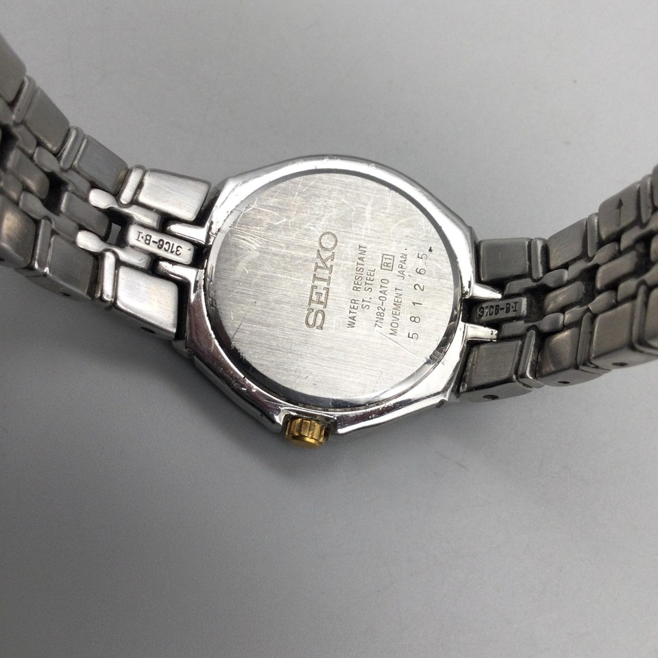Seiko 7N82-0AT0 Womens 26mm Two Tone Stainless Steel Blue Dial New ...