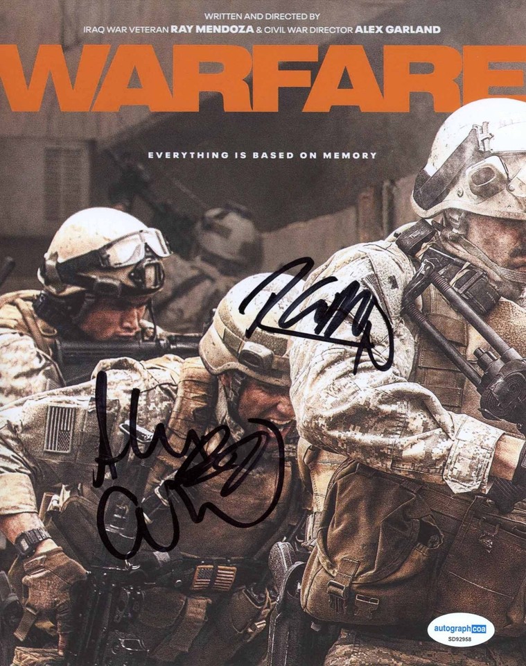 D'Pharaoh Woon-A-Tai ALEX GARLAND Ray Mendoza signed "WARFARE" 8x10 ...
