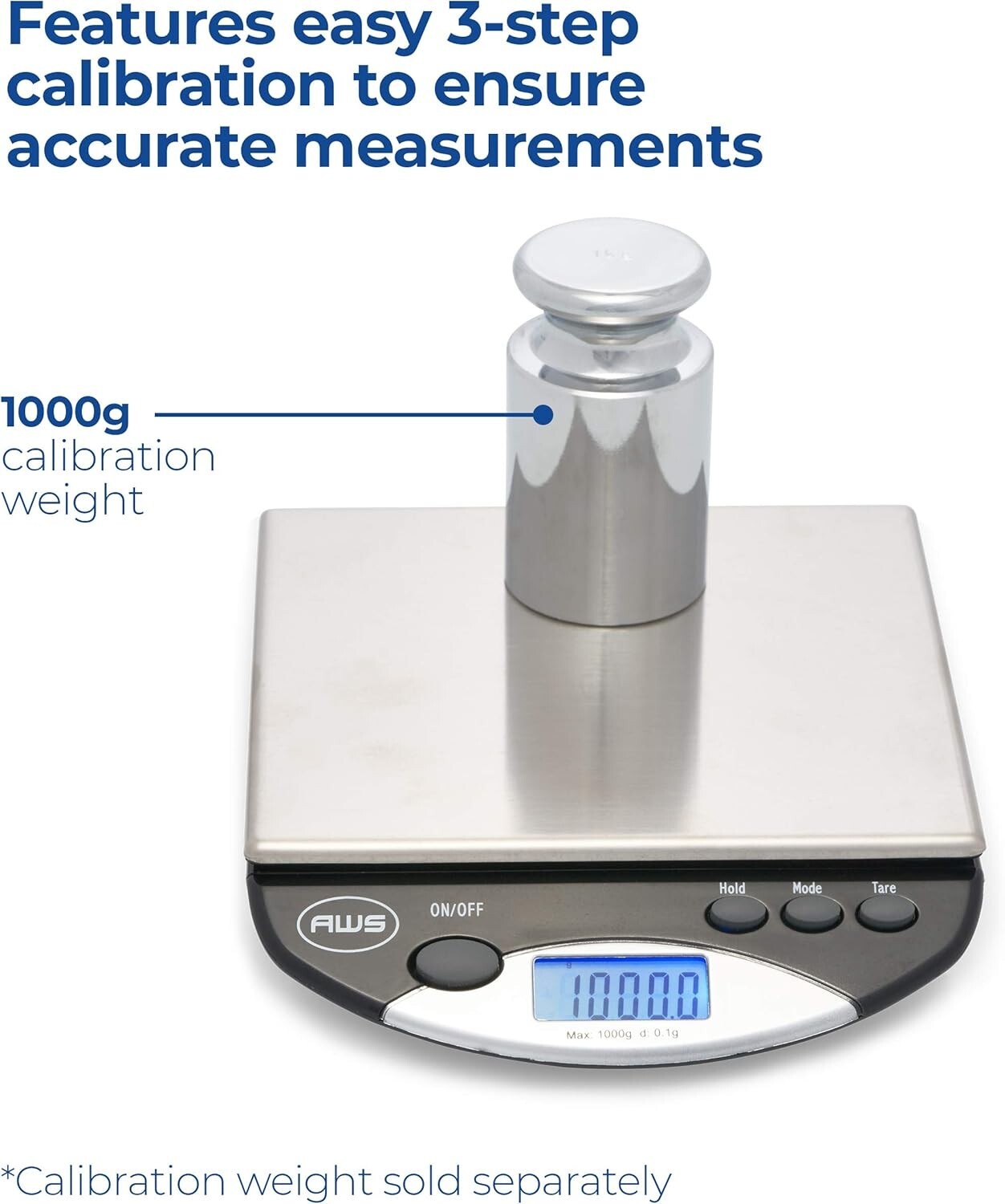 AWS Scales Bench Series Precision Digital Kitchen Weight Scale, Food ...