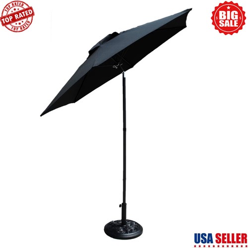 Patio Shade Umbrella Tilt Adjustable Rust Resistant Strong Picnic 7 Ft ...