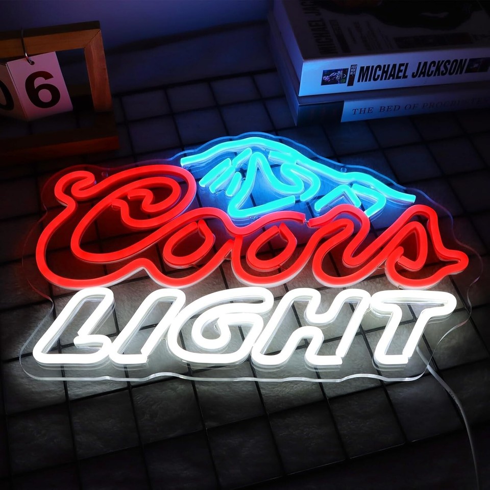 Coors Light Neon Sign Wall Decor Neon Lights Bedroom LED Beer Coors ...