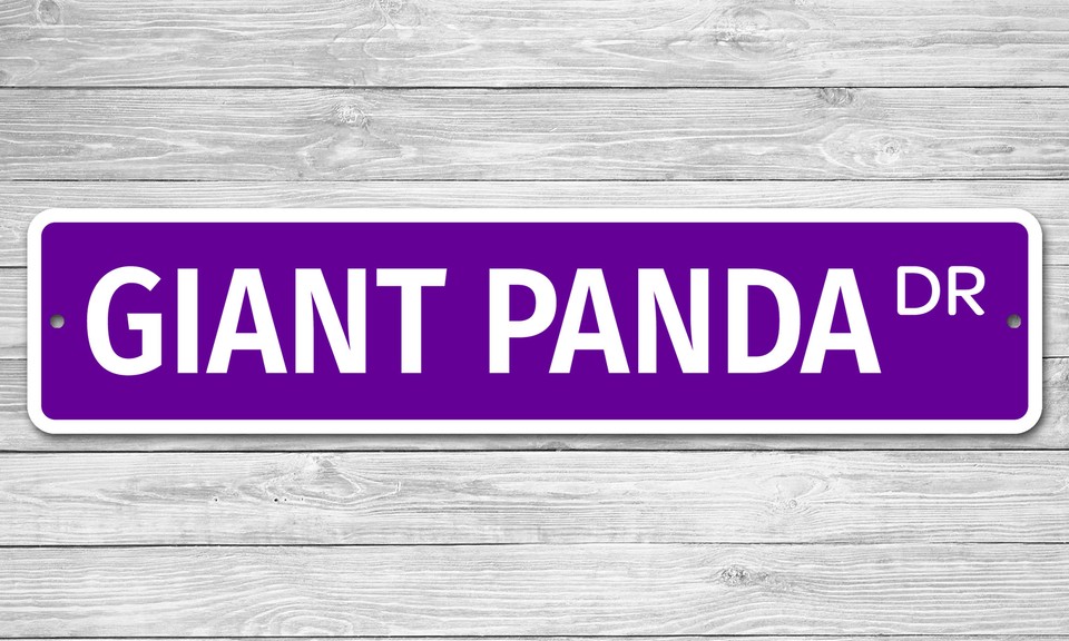 6097 SS Giant Panda 4" x 18" Novelty Street Sign Aluminum | eBay