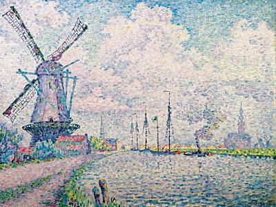 Canal of Overschie mill by P. Signac Tile Mural Kitchen Backsplash ...