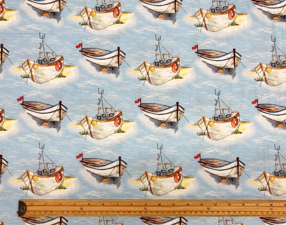Seaside Cotton Fabric Mixed Ocean Nautical Sea Beach Patchwork Craft ...