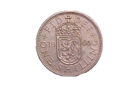 1966 GREAT BRITAIN ELIZABETH II 1 SHILLING KM# 904 - HIGH GRADE CIRC ...