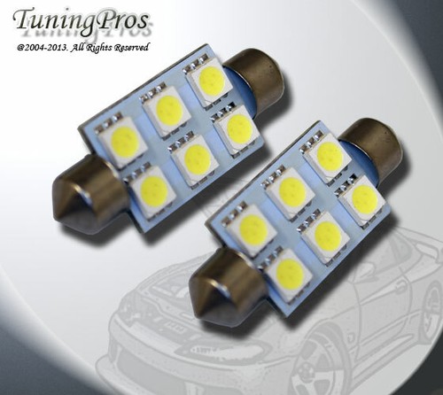 (1 Pair) Set of 2 pcs Map Light Festoon 39mm 1.53" 6 SMD White LED ...