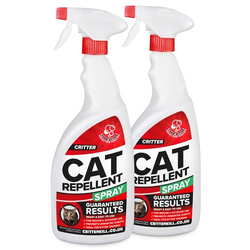 CRITTER CAT REPELLENT SPRAY 2x 1L Foam Repeller INDOOR OUTDOOR & Kitten ...