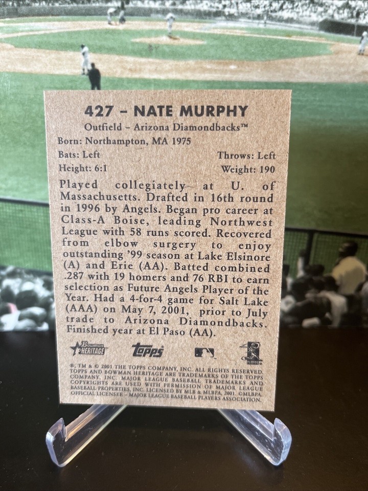 2001 Bowman Heritage Nate Murphy 427 | eBay
