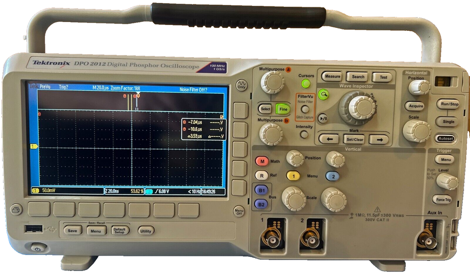 Tektronix DPO2012 100 MHz, 2-Ch, 1 GS/s Digital Phosphor Oscilloscope ...