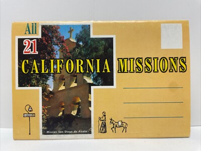 All 21 California Missions Postcard Religious Booklet - 12 Photos | eBay