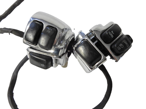 OEM Harley TWIN CAM Chrome Handlebar HAND CONTROL SWITCHES & HOUSINGS R ...