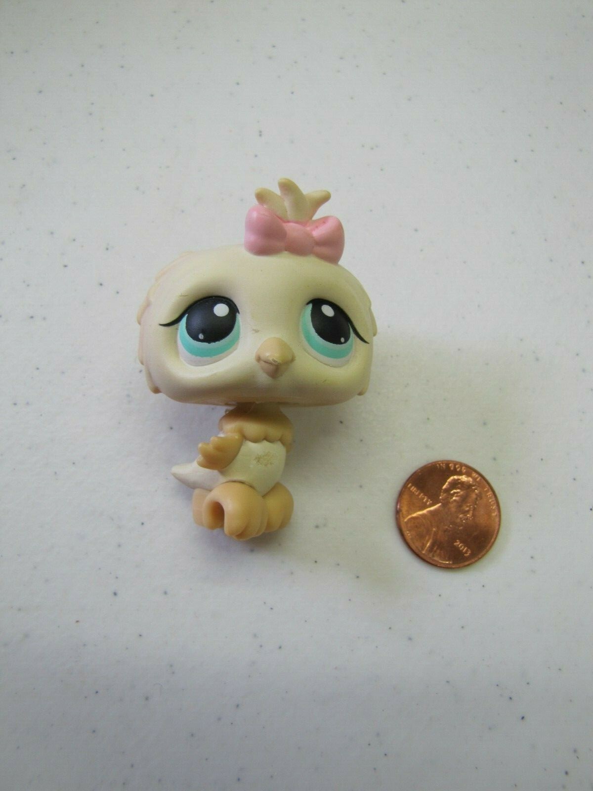 Littlest Pet Shop LPS #147 Cream Tan OWL BIRD Aqua Dot Eyes Hasbro 2006 ...