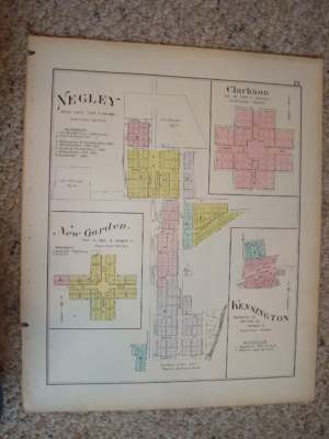 NEGLEY KENSINGTON COLUMBIANA COUNTY OHIO ANTIQUE MAP NR | eBay