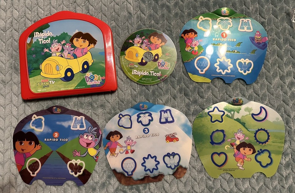 Fisher Price Interactv DVD Learning System GAMES Dora Spongebob Barney (4) | eBay