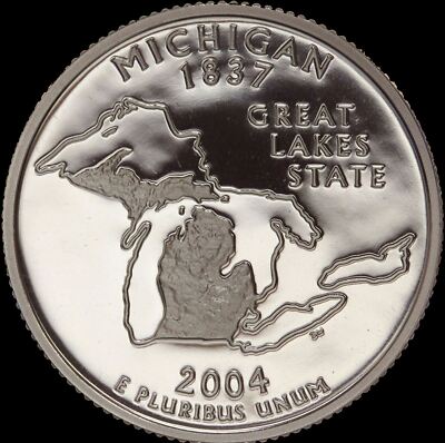2004 S Michigan State Quarter Gem PROOF Deep Cameo CN-Clad Coin | eBay