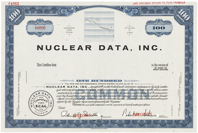 Nuclear Data, Inc. Stock Certificate. | eBay