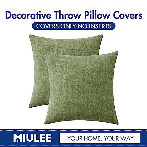 Pack of 2 Couch Throw Pillow Covers 18x18 18x18 Inch (Pack of 2) Sage ...