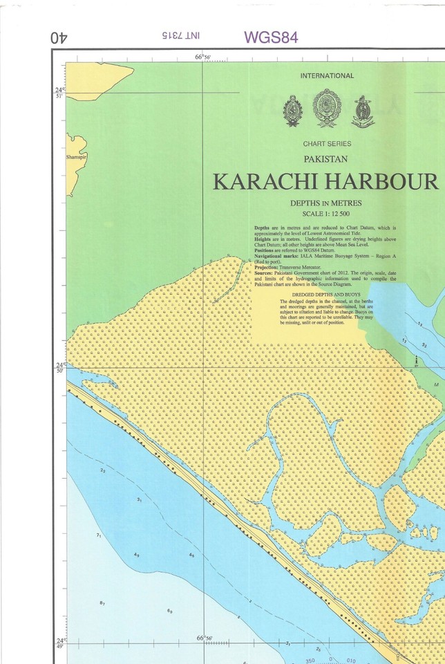 40 Karachi Harbour Pakistan Chart Map Maritime Nautical Marine Paper ...