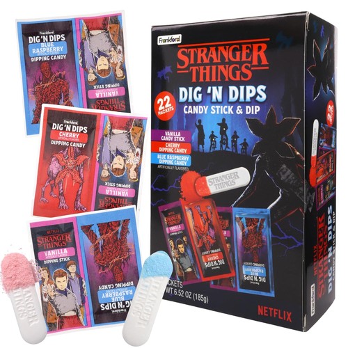 Stranger Things Candy, Vanilla Sticks with Fruit Flavored Powder, 22 ...
