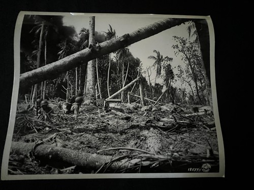 WW2 1944 7th Infantry Division Set up Machine Gun Kwajalein Atoll 8x10 ...